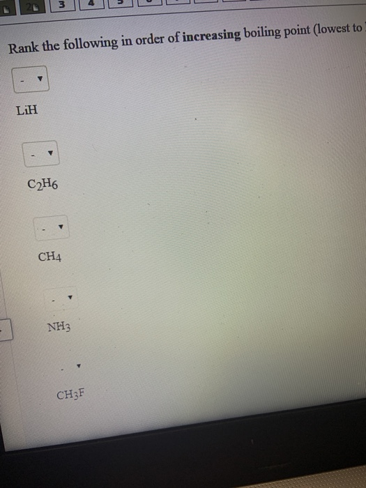 Solved Rank the following in order of increasing boiling | Chegg.com