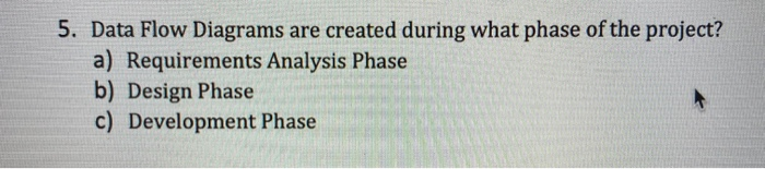 Solved 5. Data Flow Diagrams are created during what phase | Chegg.com