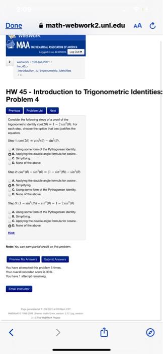Solved Done math-webwork2.unl.edu AAC WeWOT MAAKONECATOR, | Chegg.com
