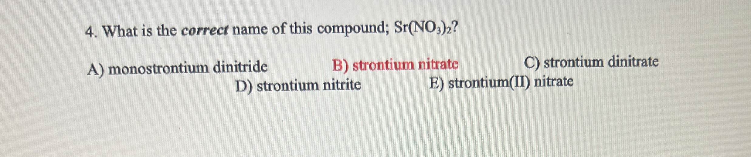 Solved What is the correct name of this compound; | Chegg.com