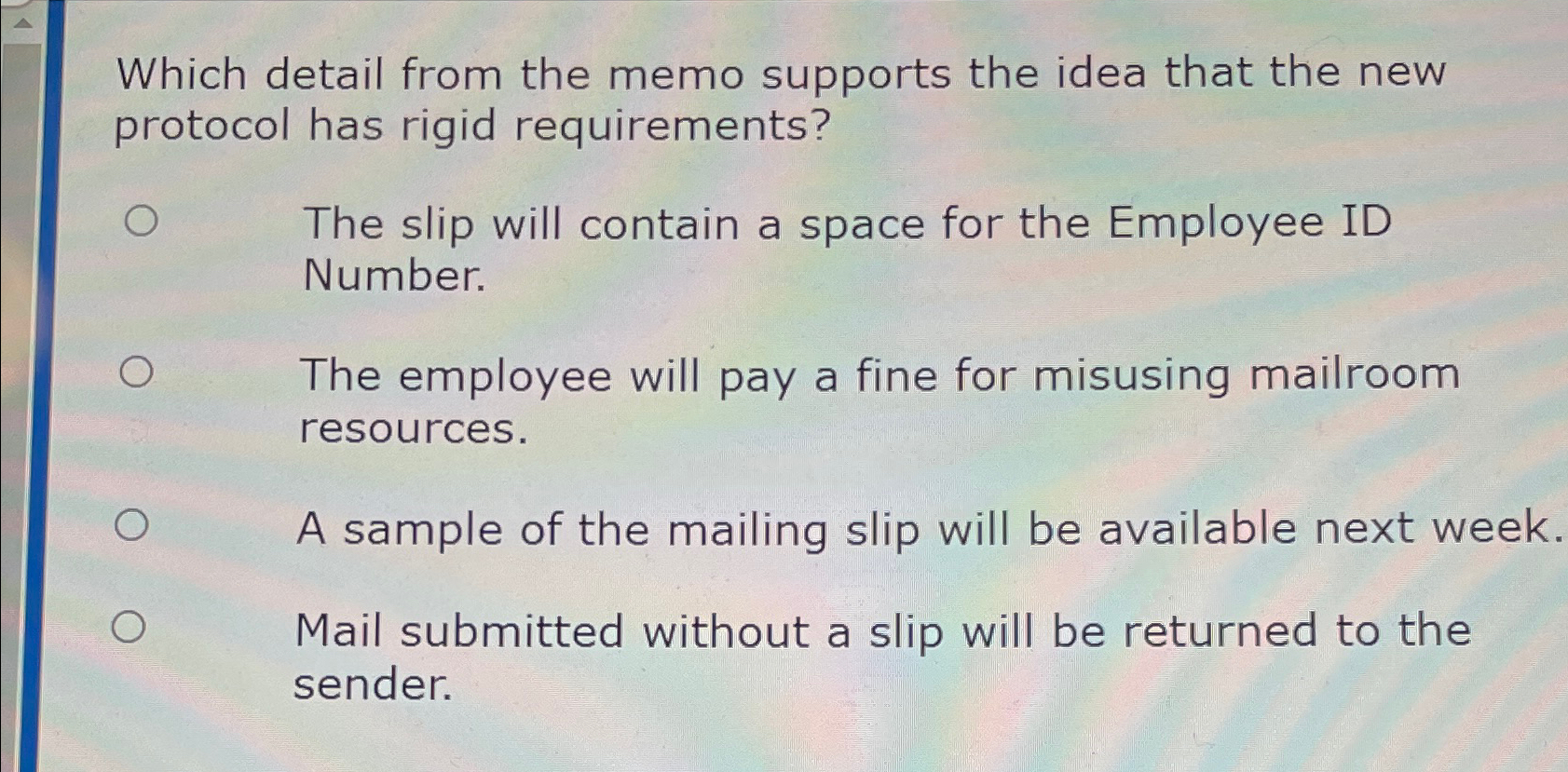 Solved Which detail from the memo supports the idea that the | Chegg.com