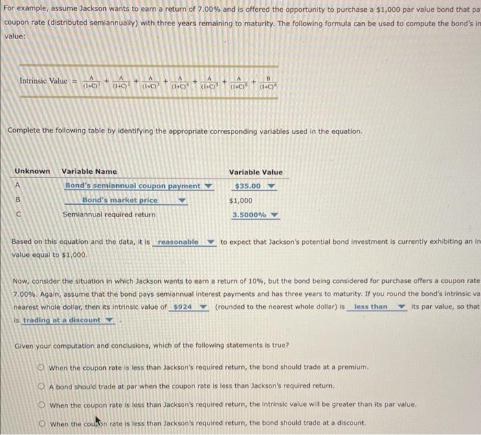 Solved For example, assume Jackson wants to earn a return of | Chegg.com Solved For example, assume Jackson wants to earn a return of | Chegg.com