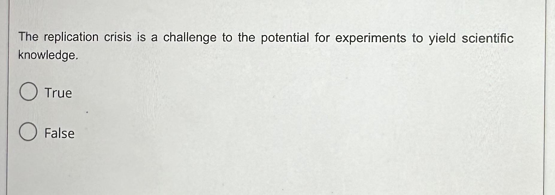 Solved The replication crisis is a challenge to the | Chegg.com