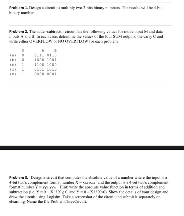 Solved Problem 1 Design A Circuit To Multiply Two 2 Bits