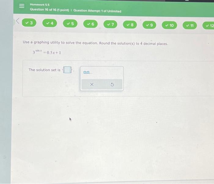 Solved Use a graphing utility to solve the equation, Round | Chegg.com