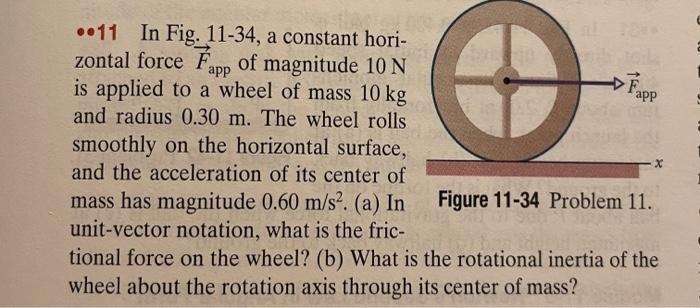 Solved ∙11 In Fig. 11-34, a constant horizontal force Fapp | Chegg.com