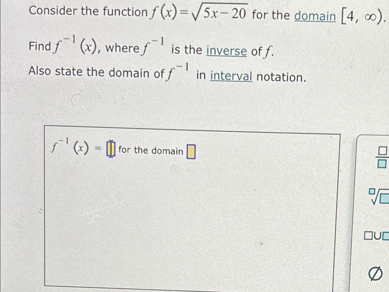 Solved Consider The Function F X 5x 202 ﻿for The Domain
