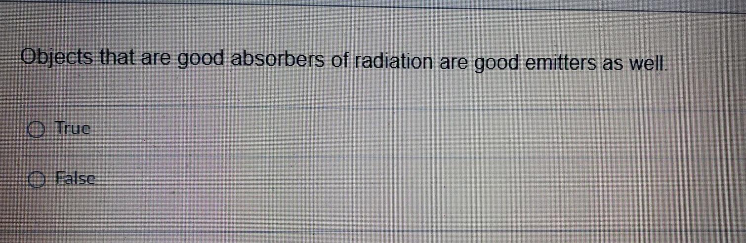 Solved Objects that are good absorbers of radiation are good | Chegg.com