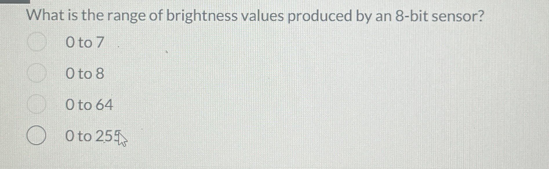Solved What is the range of brightness values produced by an | Chegg.com