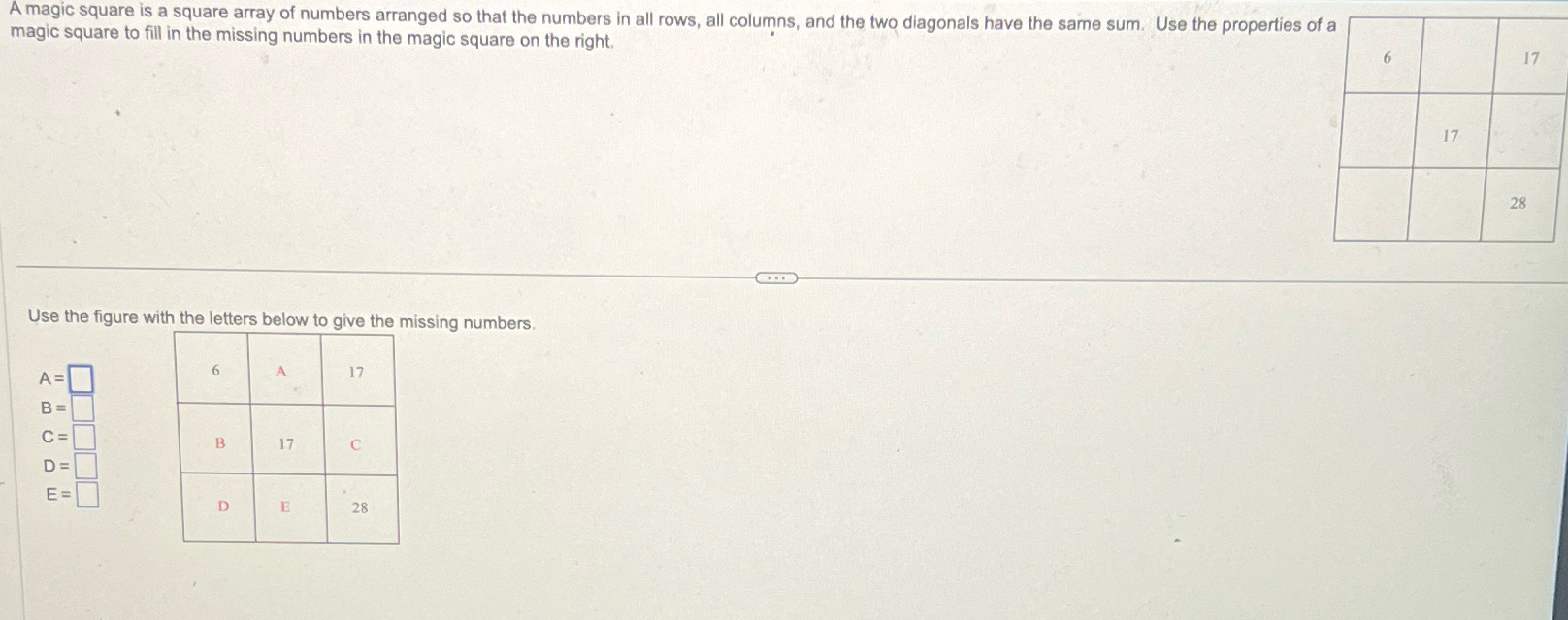 Solved A magic square is a square array of numbers arranged | Chegg.com