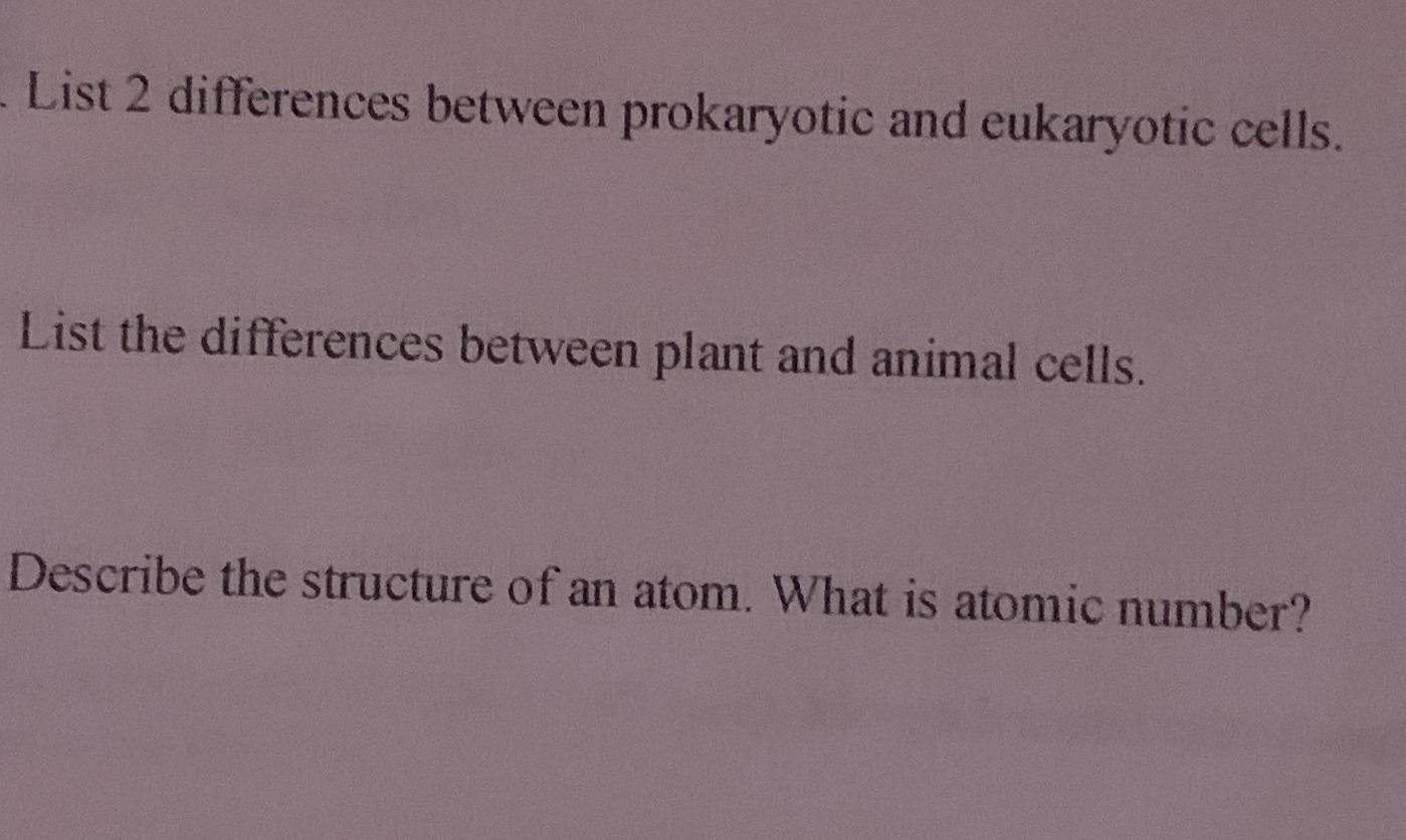 Solved List 2 ﻿differences between prokaryotic and | Chegg.com