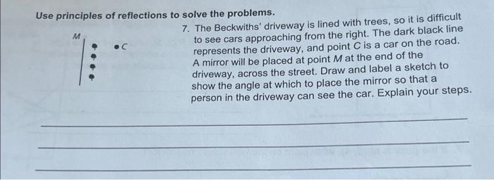 Solved Use principles of reflections to solve the problems. | Chegg.com
