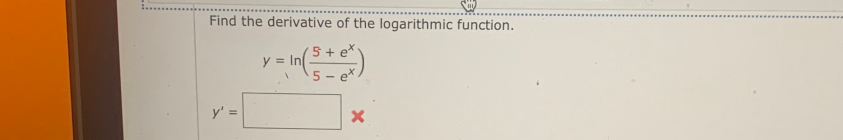 Solved Find the derivative of the logarithmic | Chegg.com