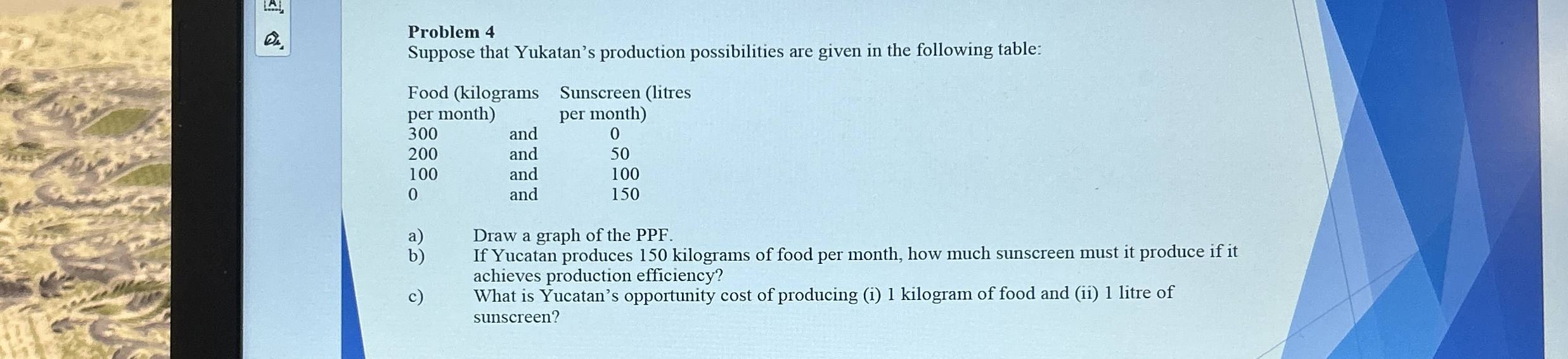 Solved Problem 4Suppose that Yukatan's production | Chegg.com