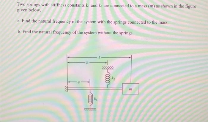 Solved Two springs with stiffness constants ki and k2 are | Chegg.com