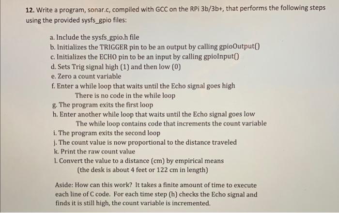 Solved Write A Program Sonarc Compiled With Gcc On The 