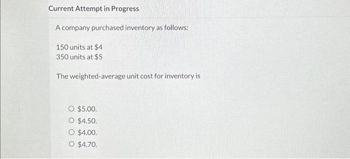 Solved The weighted-average unit cost for inventory is | Chegg.com