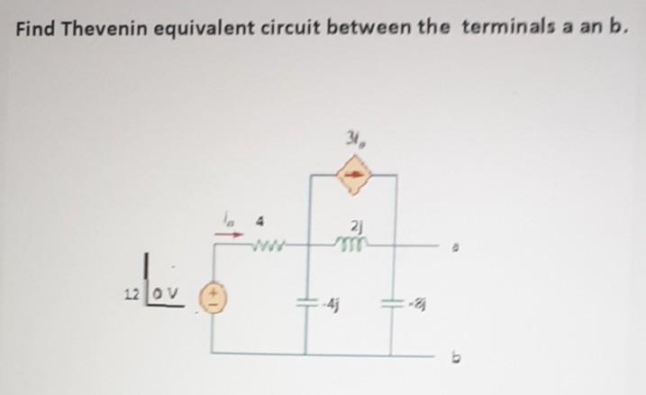 Solved Find Thevenin equivalent circuit between the | Chegg.com