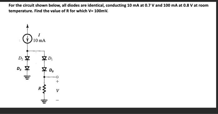 Solved For the circuit shown below, all diodes are | Chegg.com