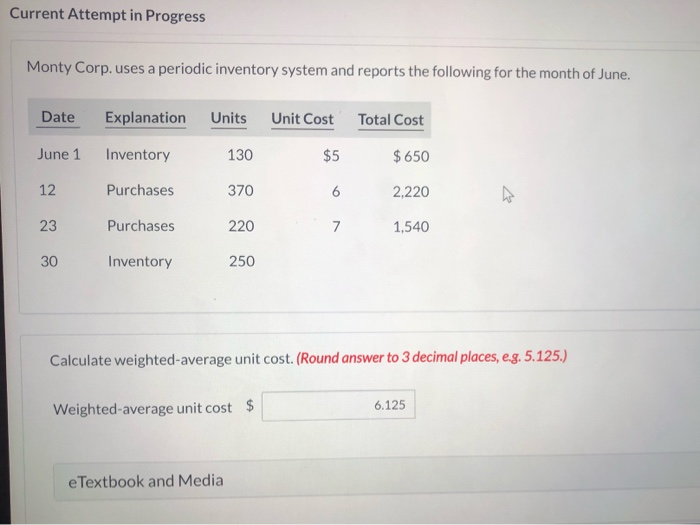 Solved Current Attempt in Progress Monty Corp. uses a | Chegg.com