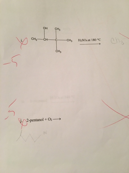 Solved Он CH3 CH3 CH- C H2SO4 at 180 °C -CH3 CH3 +O2 | Chegg.com