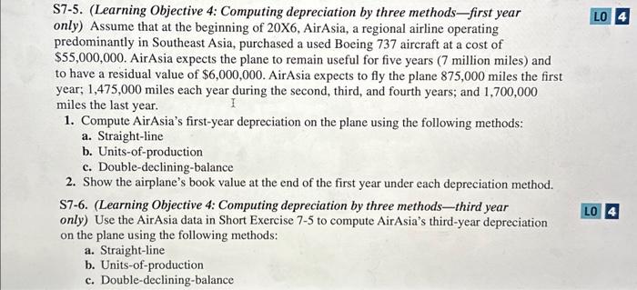 Solved S7-6. (Learning Objective 4: Computing depreciation | Chegg.com