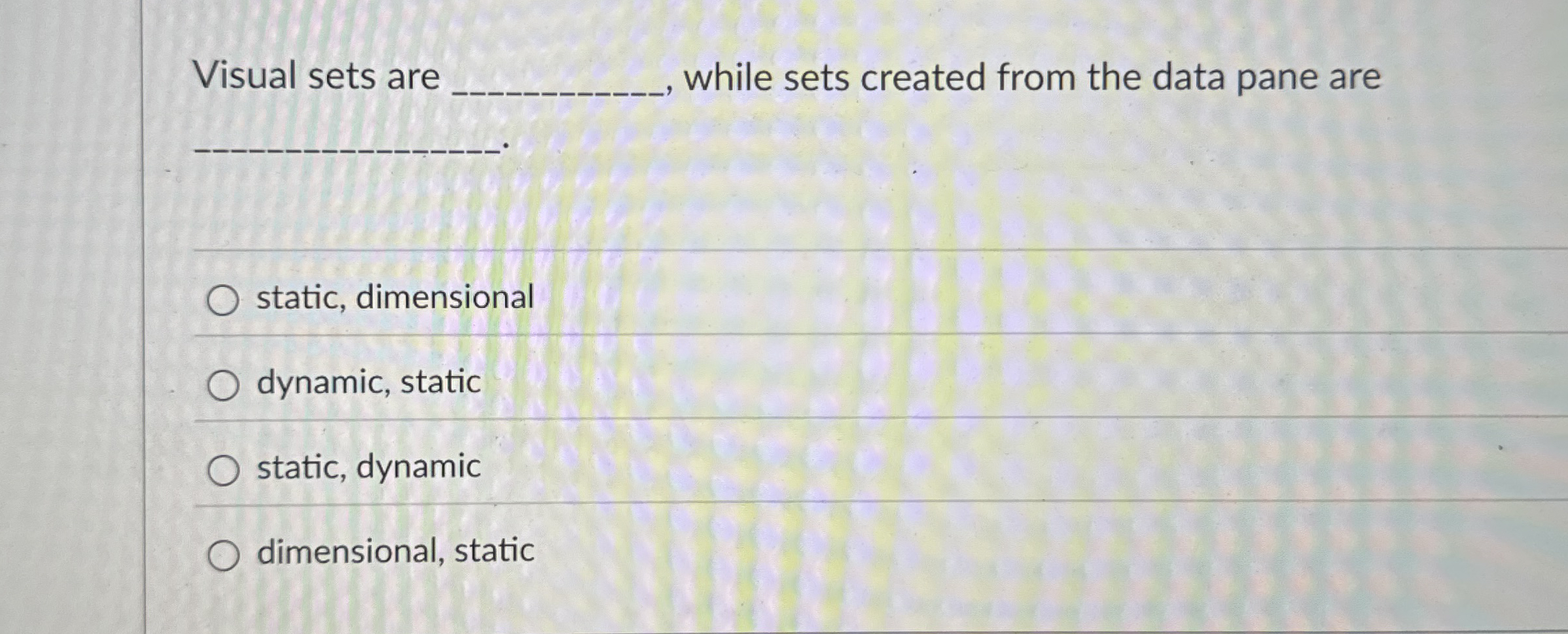 High Quality SOLUTION Visual sets are ﻿while sets created from the data | Chegg.com