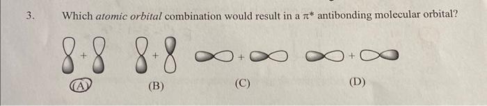 Solved Which atomic orbital combination would result in a π∗ | Chegg.com