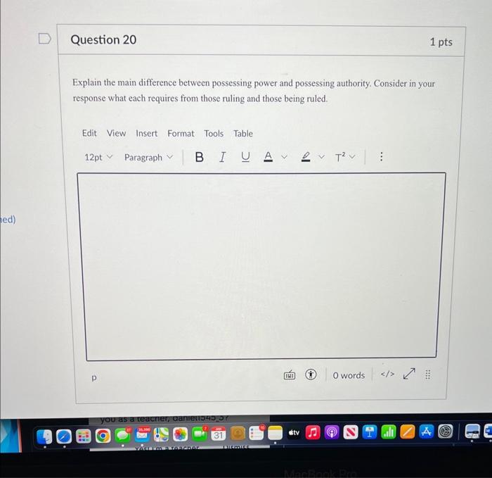 Explain the main difference between possessing power | Chegg.com