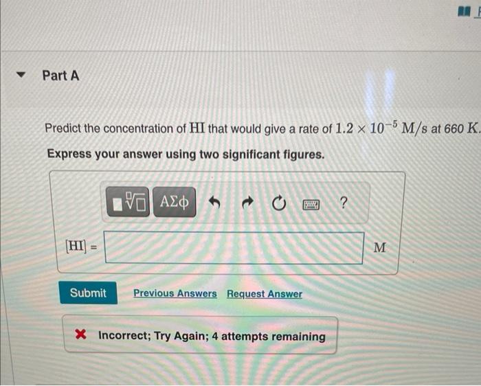 Solved The following experimental data were obtained in a | Chegg.com