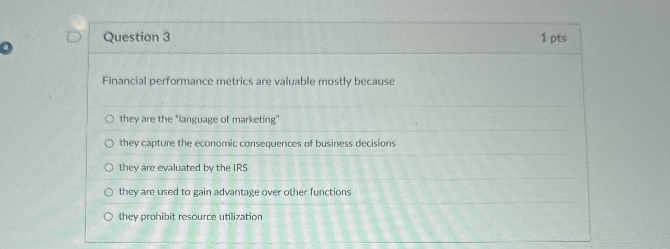Solved Question 31 ﻿ptsFinancial performance metrics are | Chegg.com