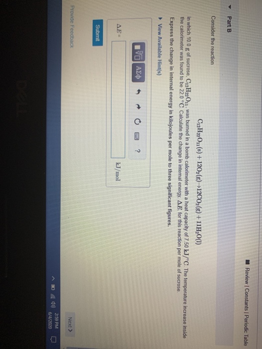 Solved Review Constants Periodic Table Part A A calorimeter | Chegg.com