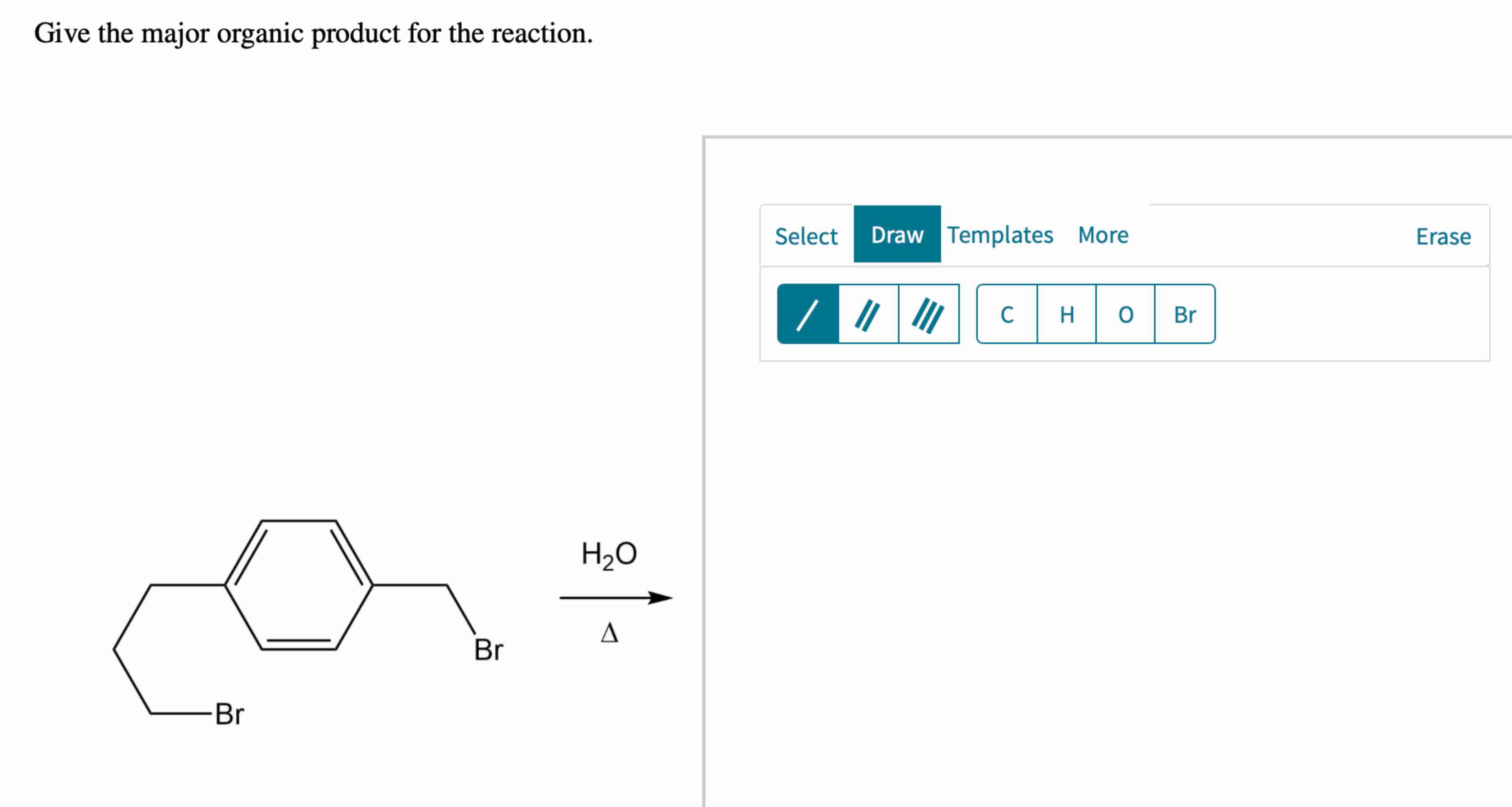 Solved Give the major organic product for the reaction. | Chegg.com