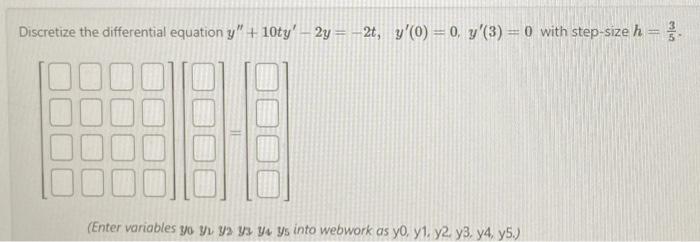 Solved Discretize the differential equation | Chegg.com
