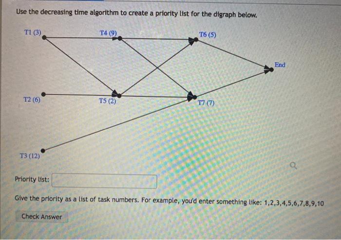 Solved Use The Decreasing Time Algorithm To Create A