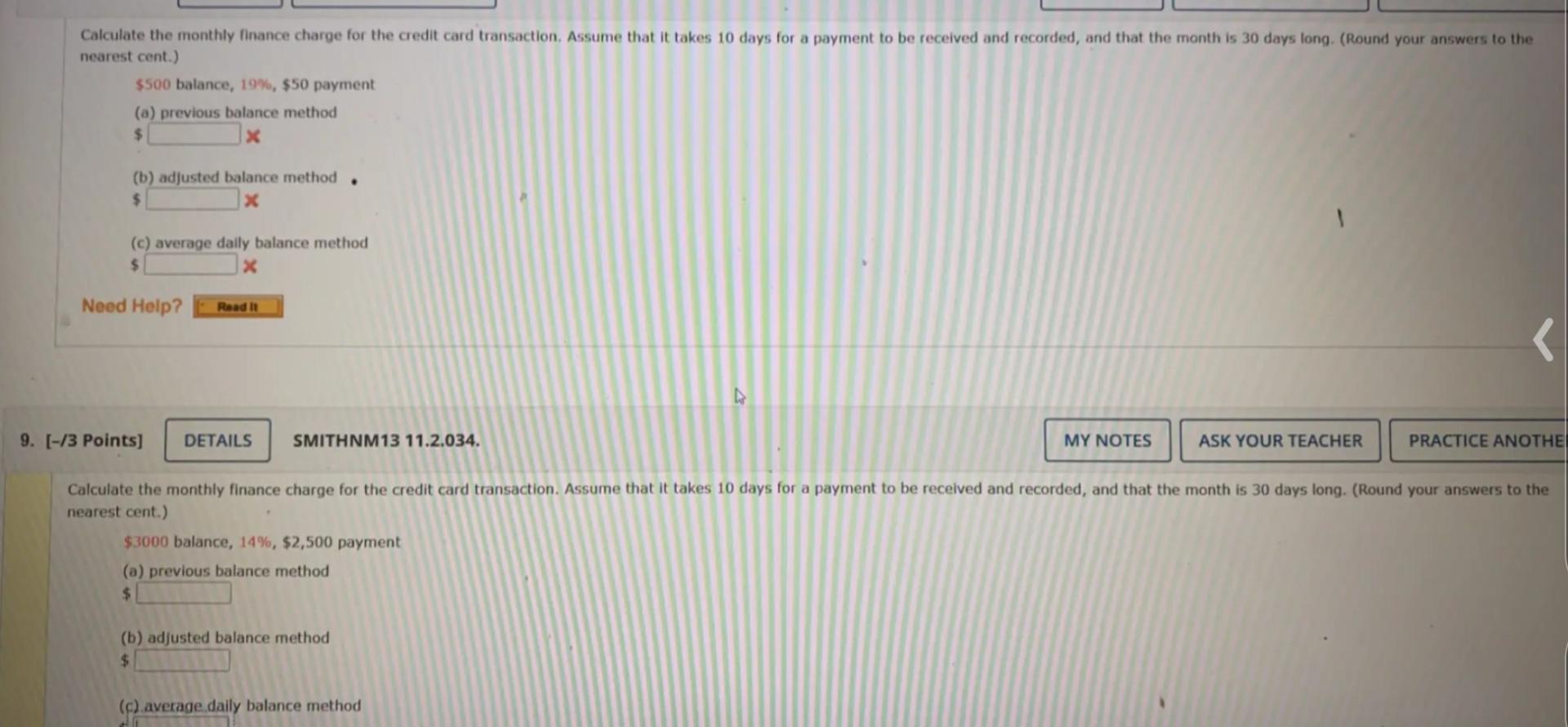 Solved Calculate The Monthly Finance Charge For The Credit Chegg