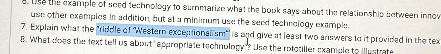 Solved Explain what the "riddle of 'Western exceptionalism"' | Chegg.com