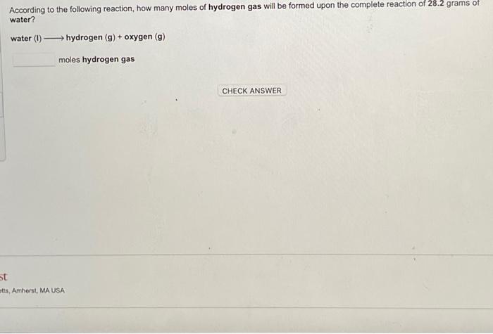 Solved According to the following reaction, how many moles | Chegg.com