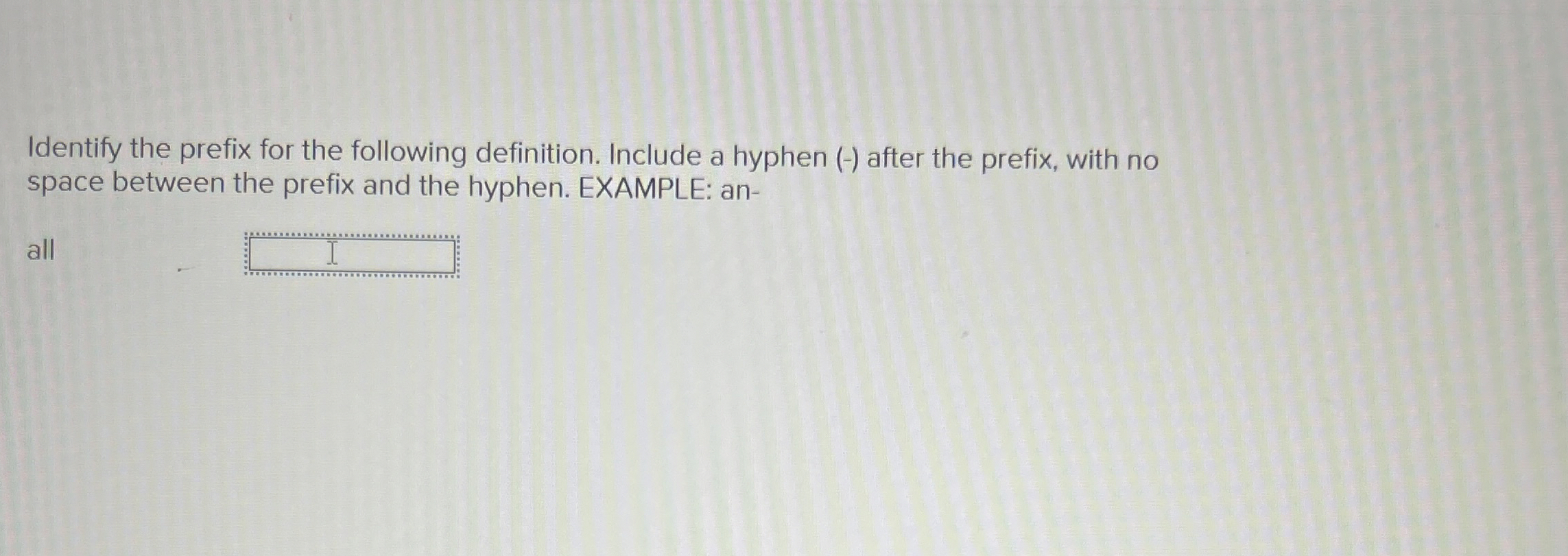 Solved Identify the prefix for the following definition. | Chegg.com