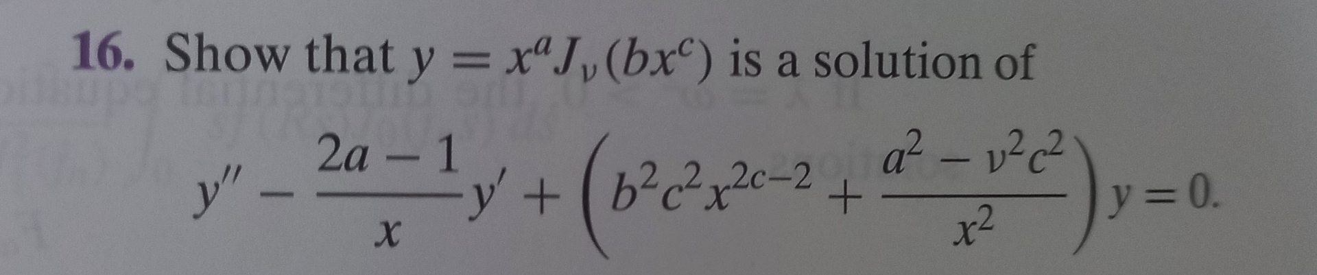 Solved Show that y=xaJv(bxc) ﻿is a solution | Chegg.com