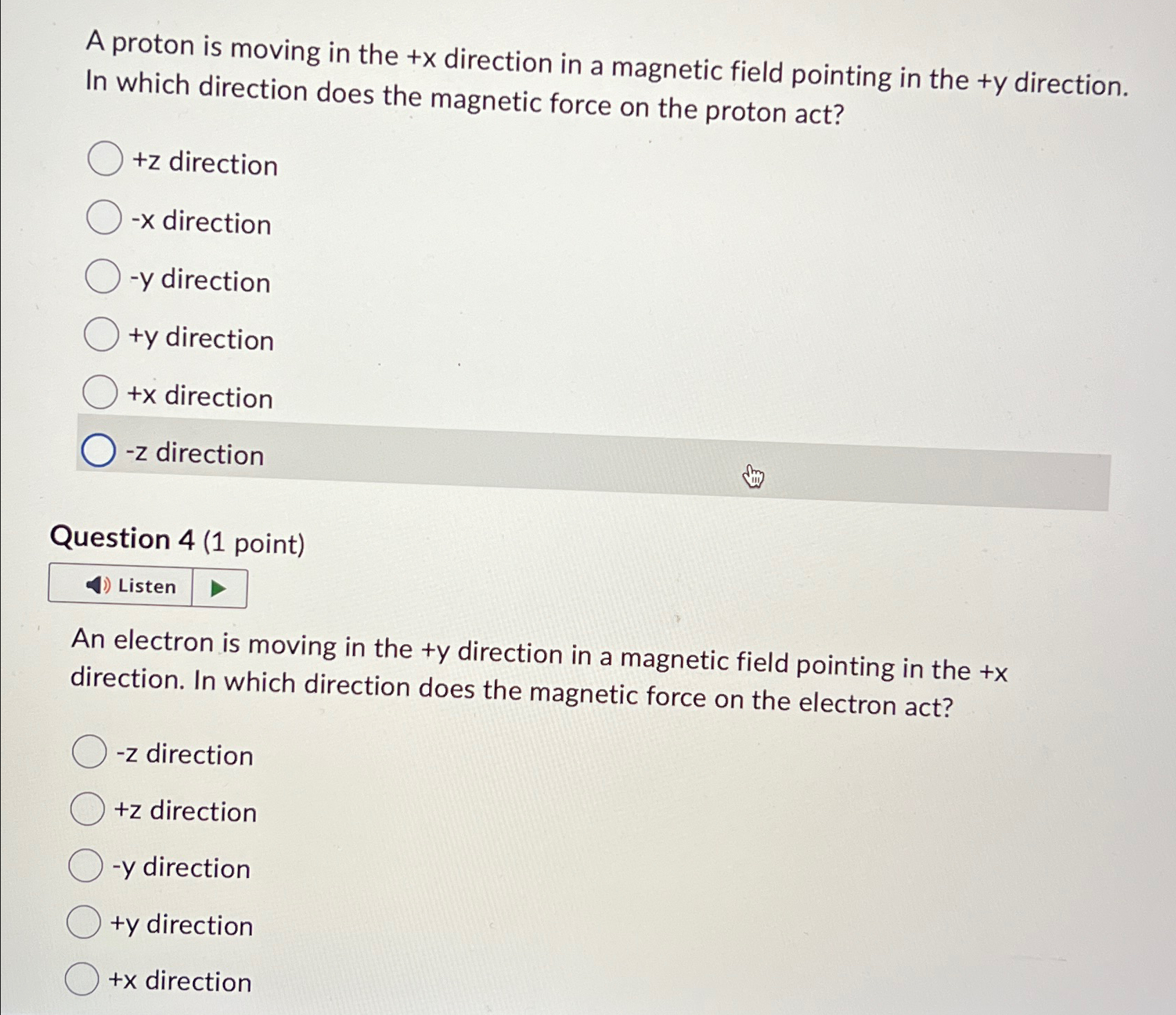 Solved A proton is moving in the +x ﻿direction in a magnetic | Chegg.com