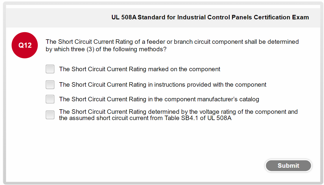 Solved UL 508A Standard for Industrial Control Panels | Chegg.com