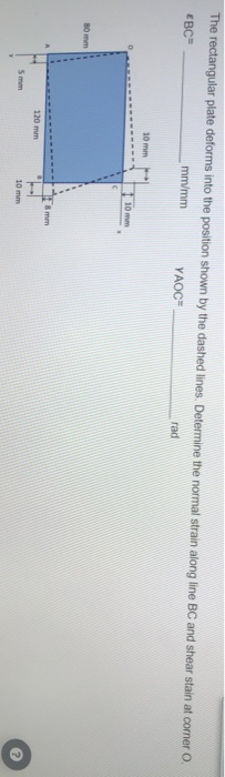 Solved The rectangular plate deforms into the position shown | Chegg.com