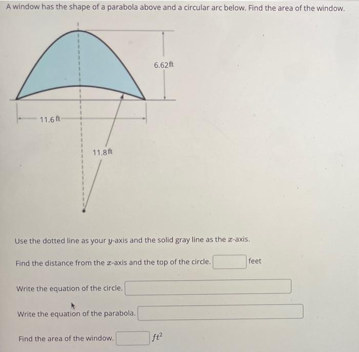 Solved A window has the shape of a parabola above and a | Chegg.com