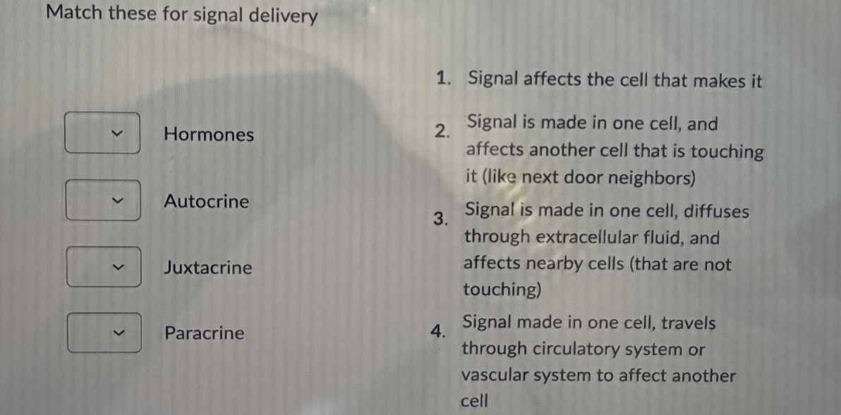 Solved Match these for signal | Chegg.com