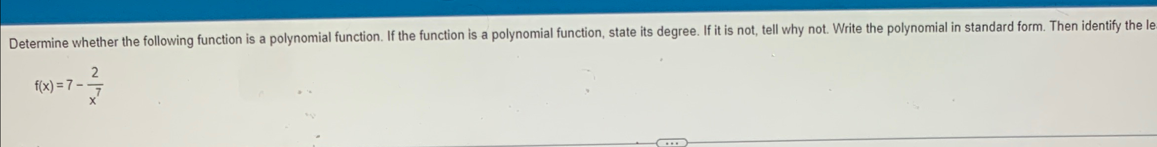 Solved Determine whether the following function is a | Chegg.com