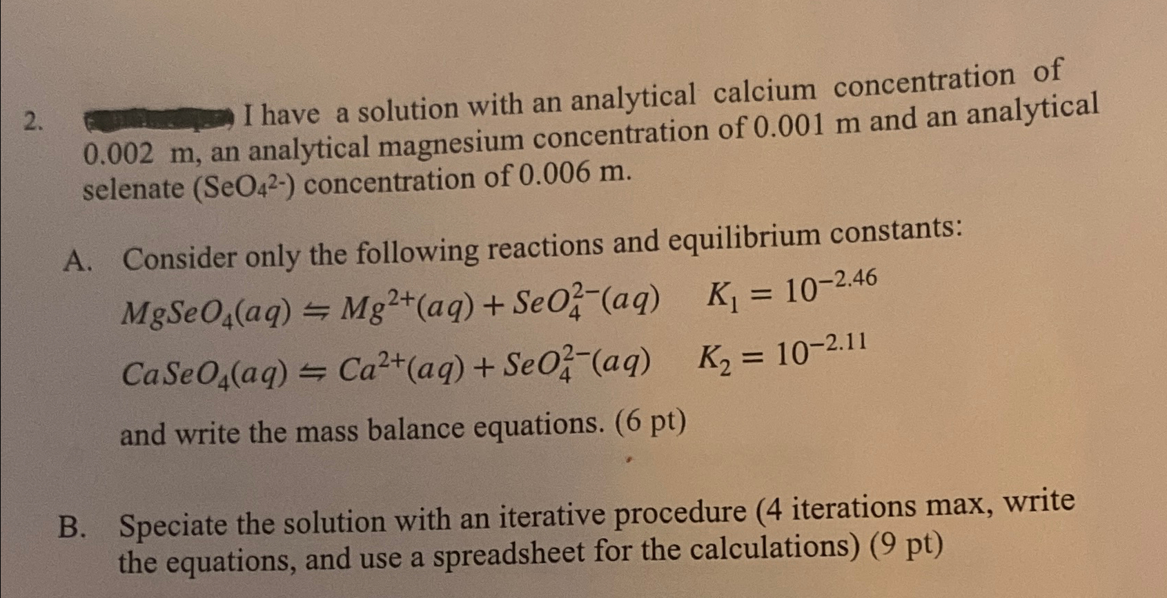 Solved I have a solution with an analytical calcium | Chegg.com