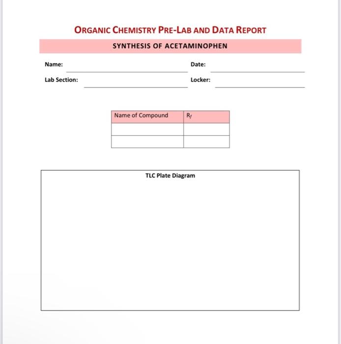 SYNTHESIS OF ACETAMINOPHEN ∗ LEARNING OUTCOMES: This | Chegg.com