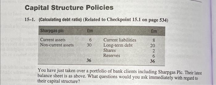 Solved sch Capital Structure Policies 15-1. (Calculating | Chegg.com