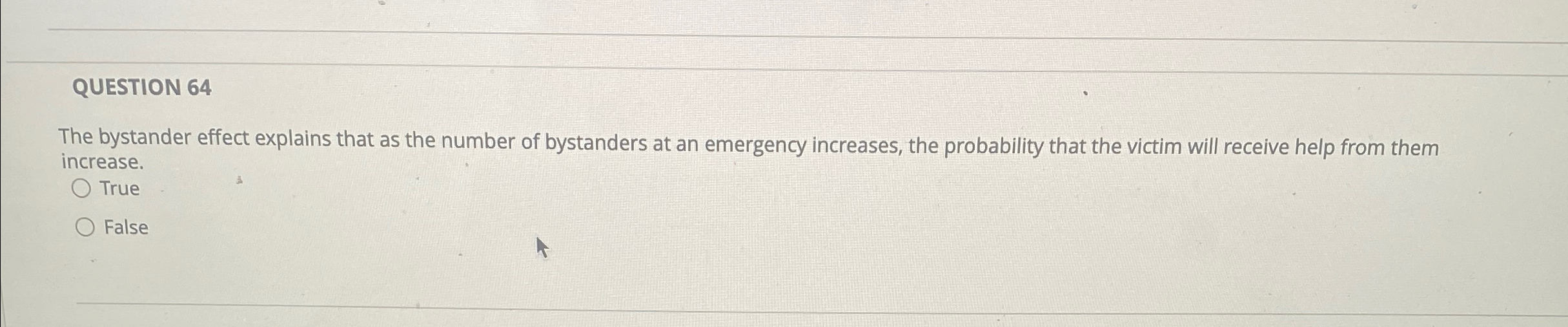 Solved QUESTION 64The bystander effect explains that as the | Chegg.com